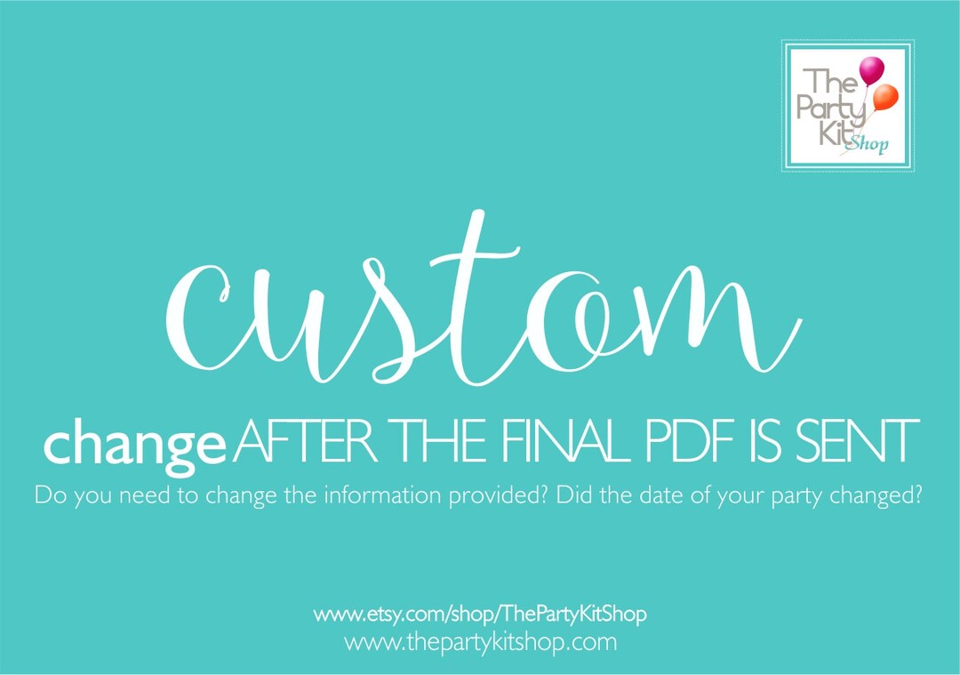 Custom Order Request With Thepartykitshop - Etsy