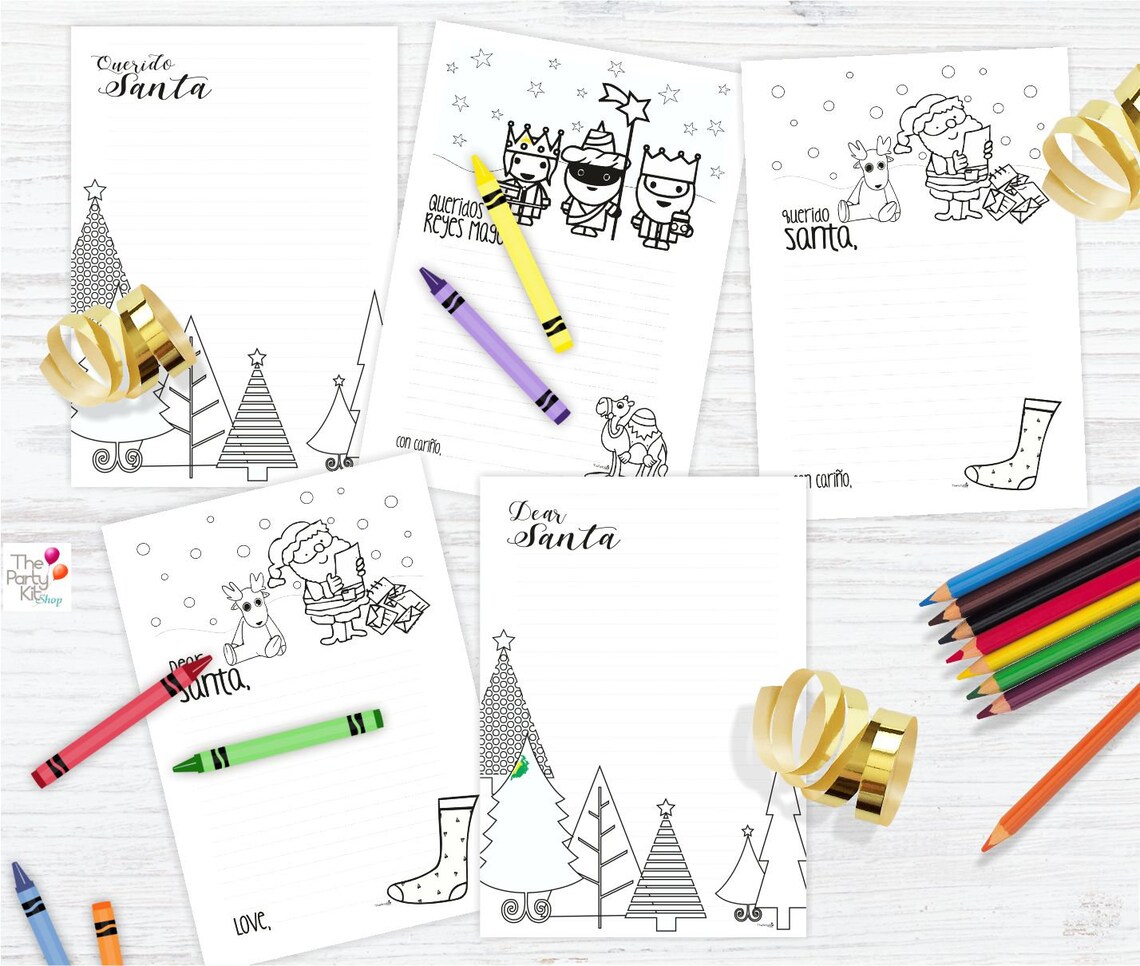 Printable Santa's Letter ENGLISH & SPANISH PACK /instant Download - Etsy