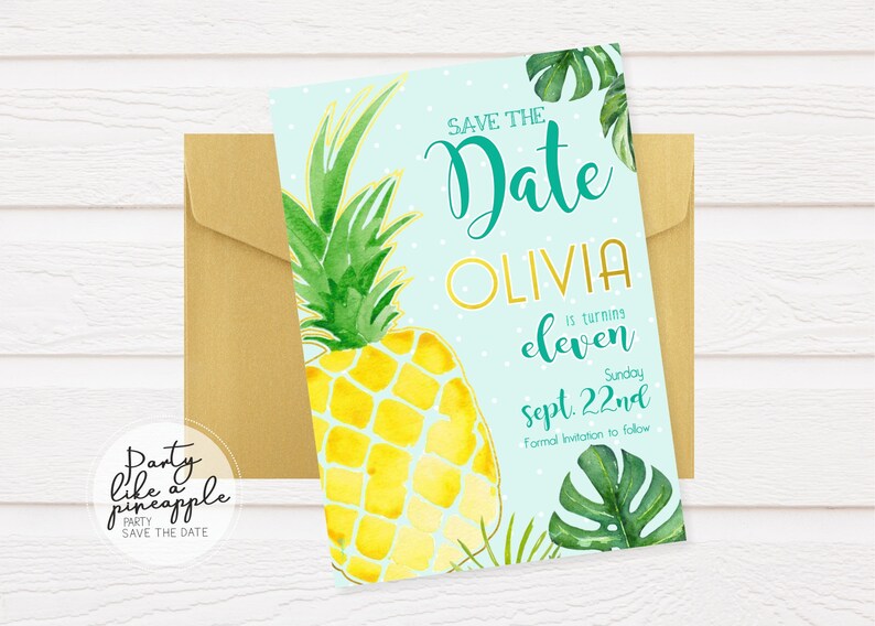Party Like a Pineapple Invitation, Save the Date/ DIGITAL - Etsy