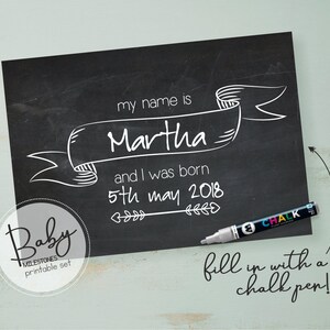 Chalkboard Printable Baby Milestone Cards/instant Download - Etsy