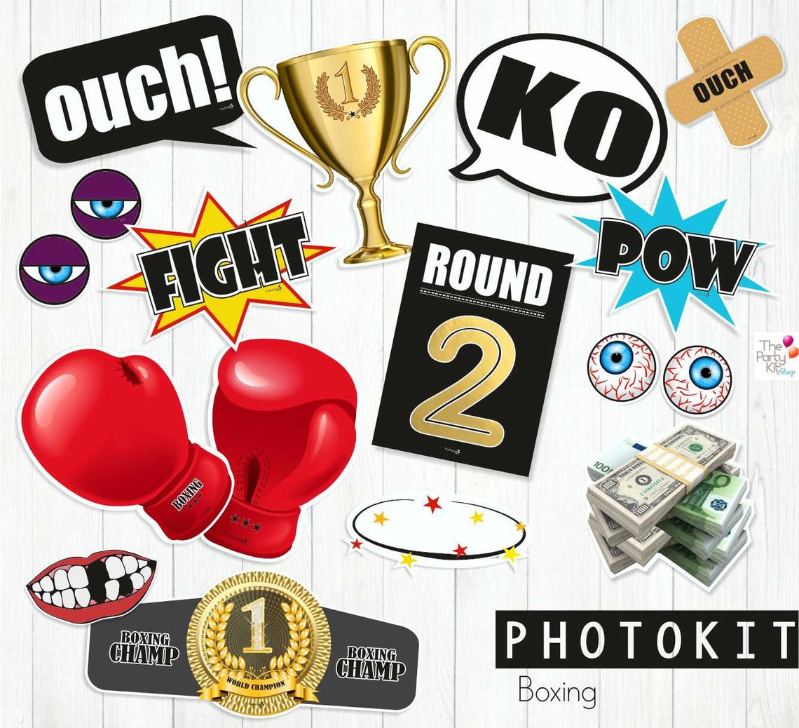 Boxing Photoprops, Boxing Party Printables/ Instant Download - Etsy