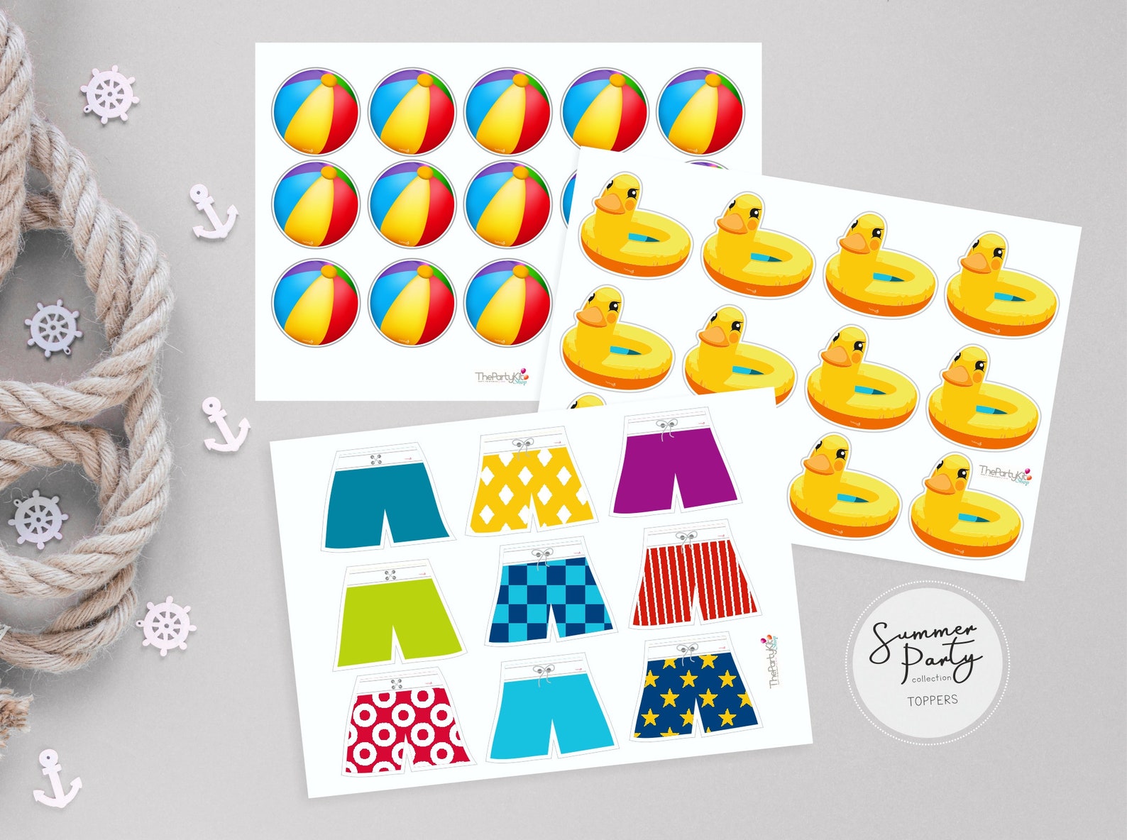 Summer Party Printable Decor, Beach Party Printables, Pool Party ...