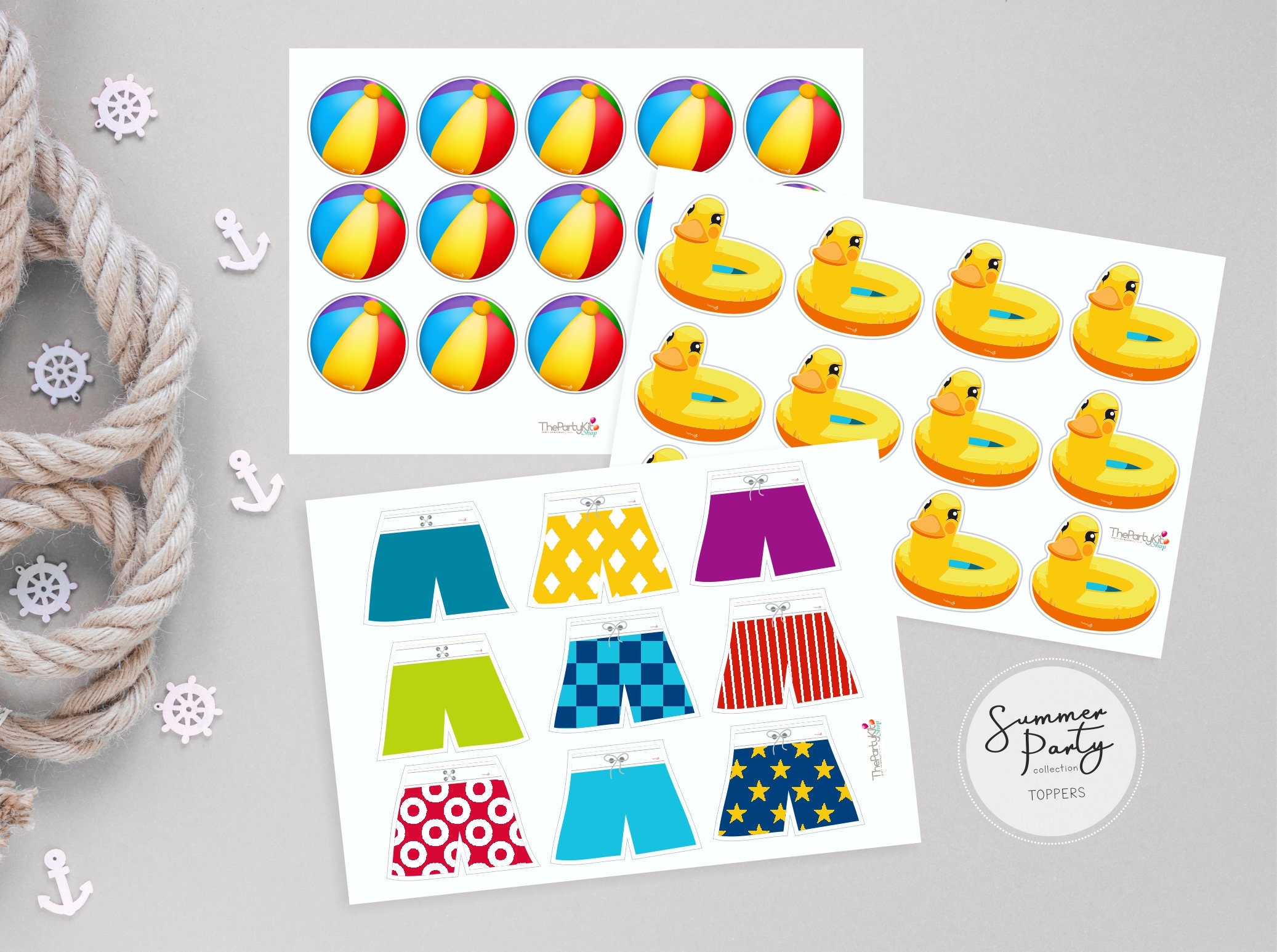 Summer Party Printable Decor, Beach Party Printables, Pool Party ...