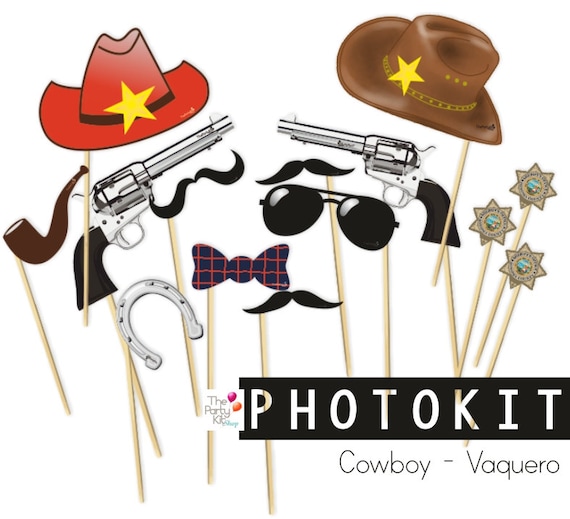 COWBOY PARTY Photo booth props / photocall, photobooth, party props ...
