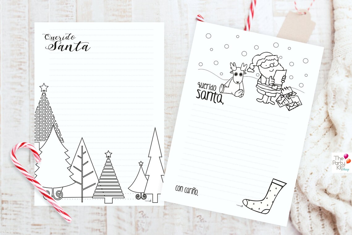Printable Santa's Letter ENGLISH & SPANISH PACK /instant Download - Etsy