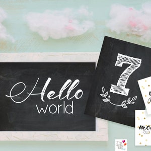 Chalkboard Printable Baby Milestone Cards/instant Download - Etsy