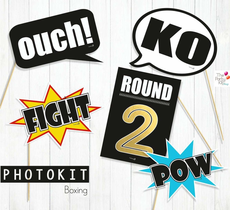 Boxing Photoprops, Boxing Party Printables/ Instant Download - Etsy