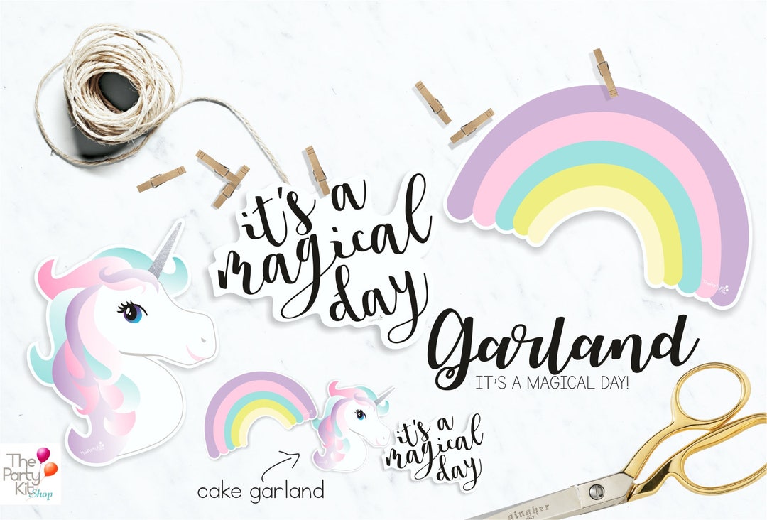 Unicorn and Rainbow Party Banner + Cake Banner / INSTANT DOWNLOAD - Etsy