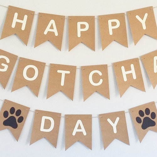 Happy Gotcha Day Bunting Banner Sign Dog Cat Rescue Birthday | Etsy