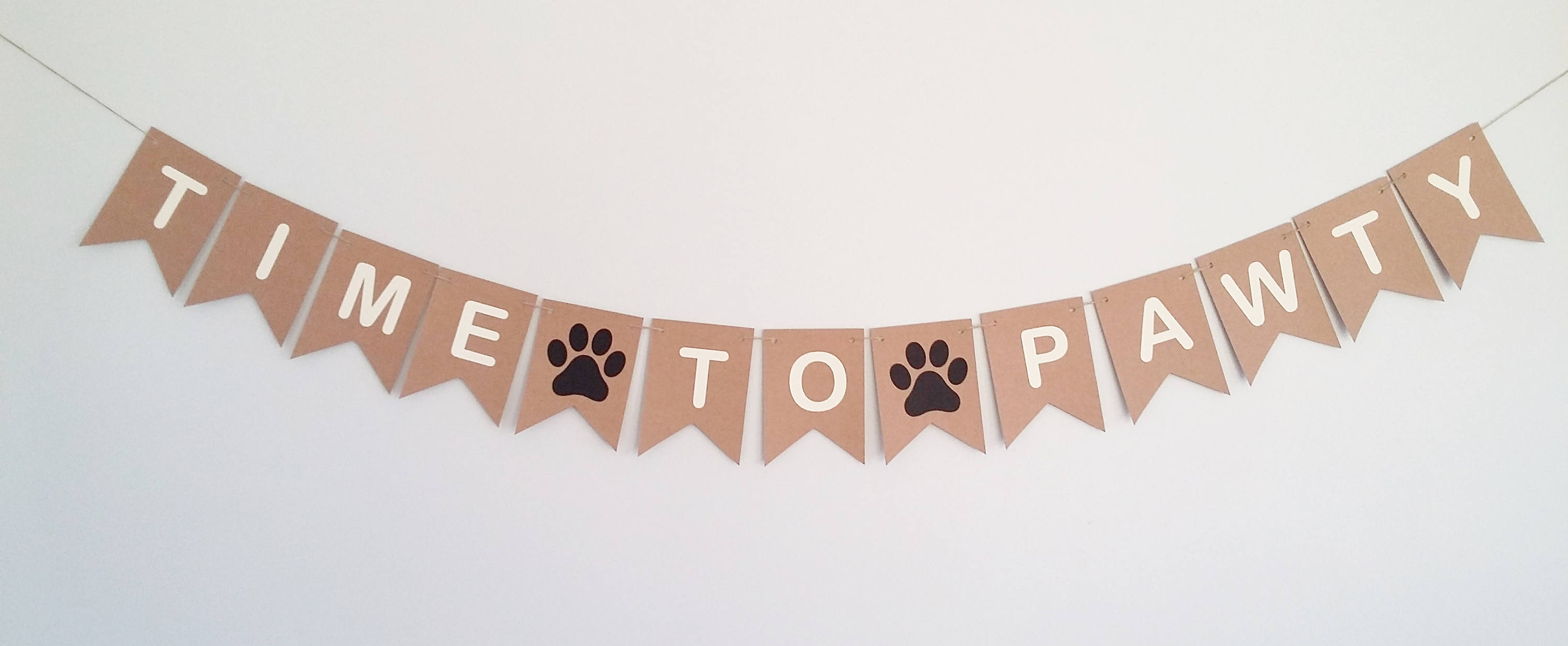 TIME TO PAWTY Banner Bunting Sign Dog Cat Birthday Party Decor ...