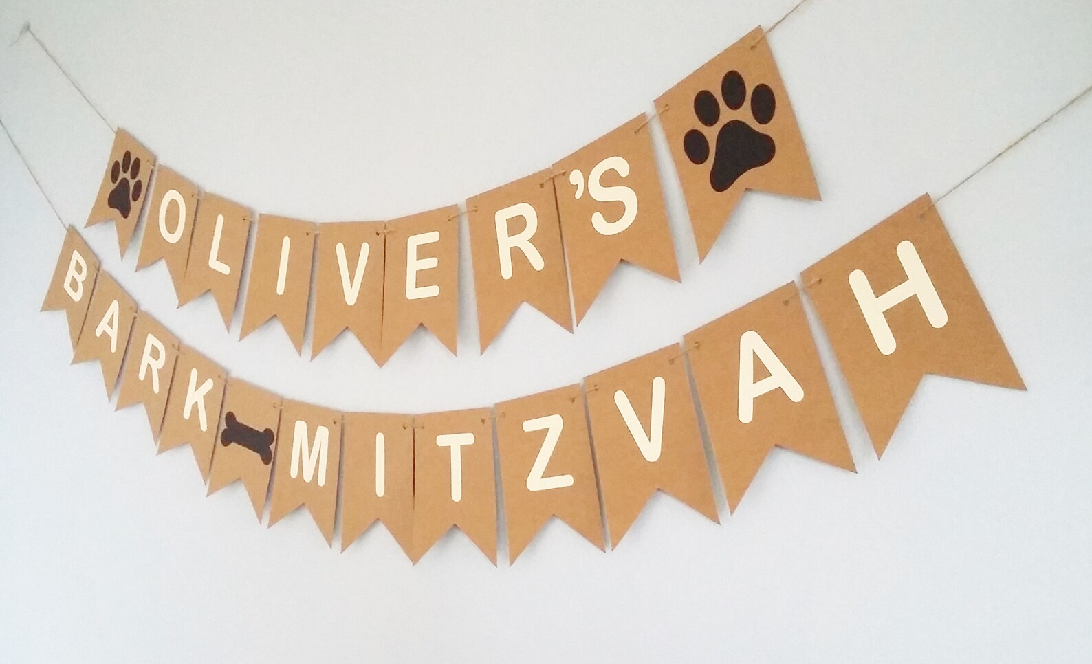 Dog Bark-mitzvah ANY BREED / PAWPRINT Jewish Dog Banner Bunting Party ...