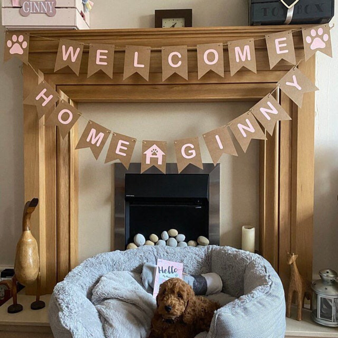 Welcome Home Puppy Personalised Personalized New Dog Banner - Etsy UK