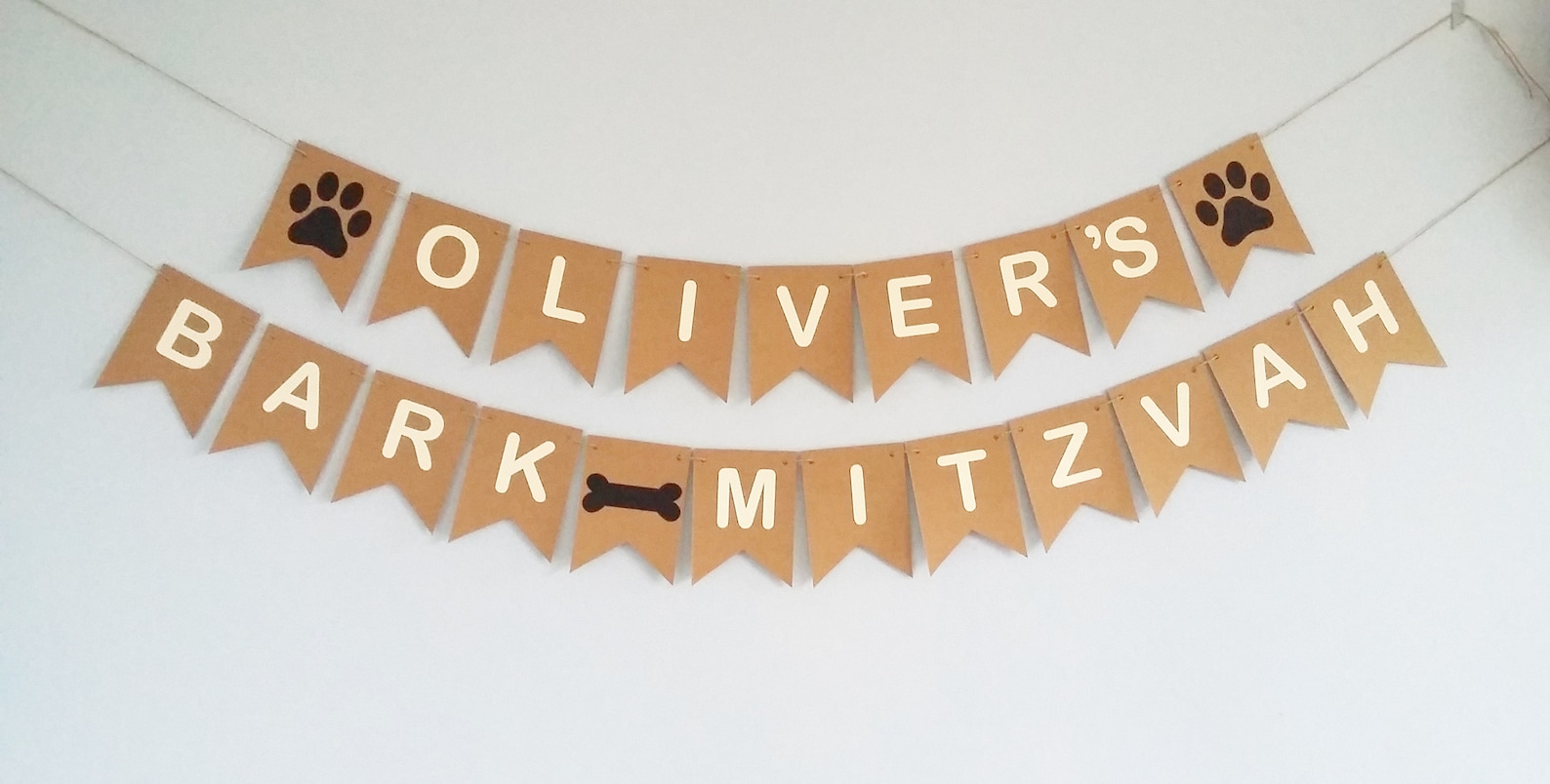 Dog Bark-mitzvah ANY BREED / PAWPRINT Jewish Dog Banner Bunting Party ...