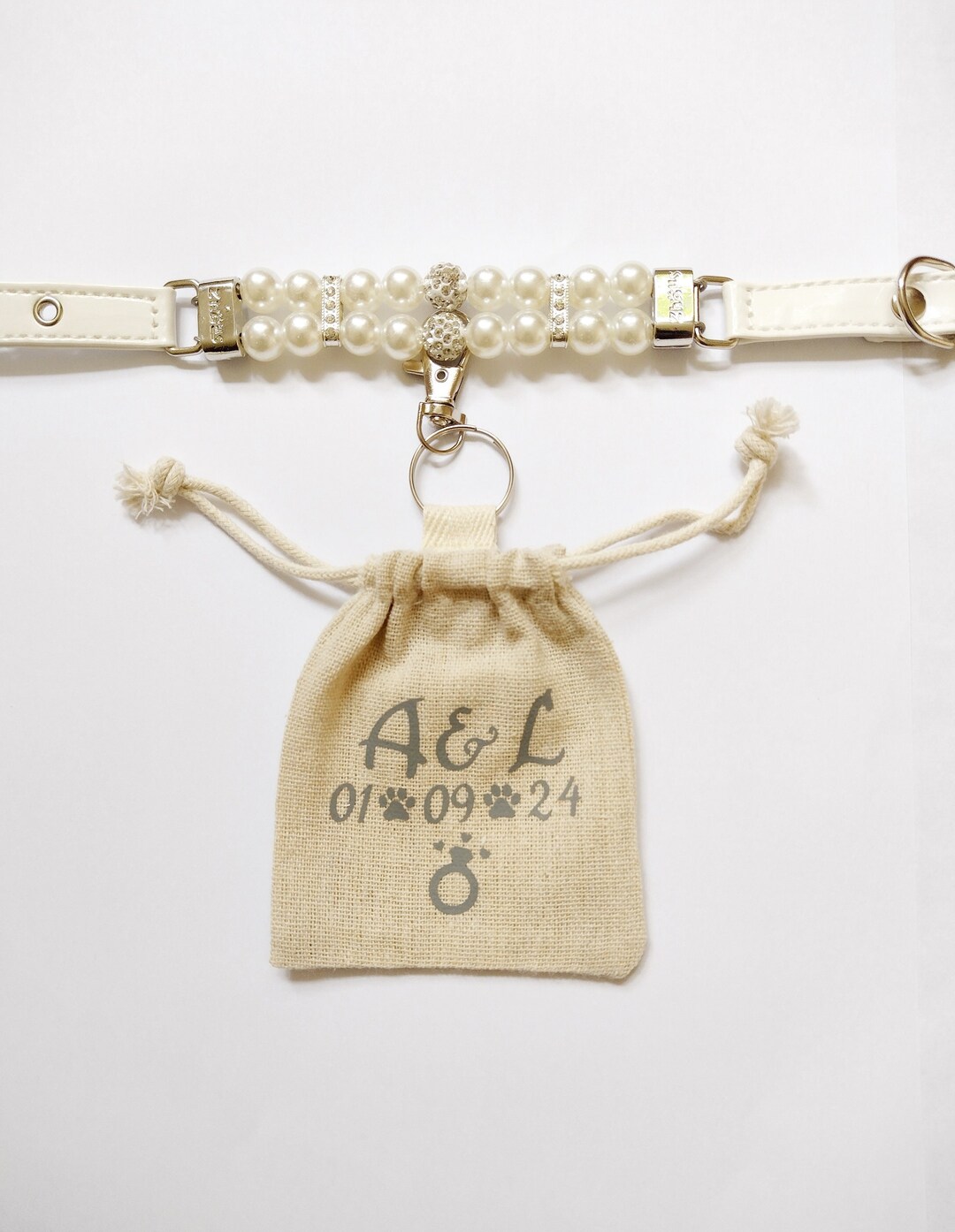 ANY STYLE/COLOUR Dog Wedding Ring Bag Pouch Holder Personalised Ring ...