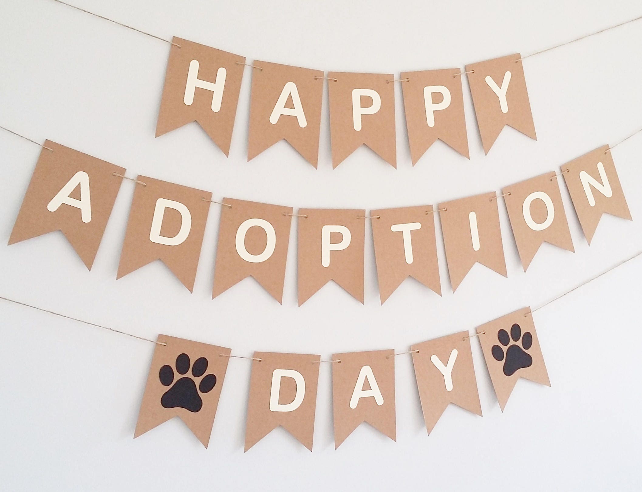 Happy Adoption Day Bunting Banner Sign Dog Cat Rescue Birthday | Etsy