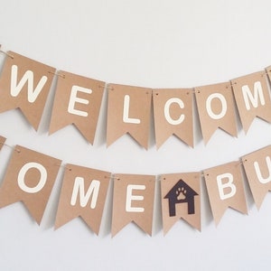 Welcome Home Puppy Personalised Personalized New Dog Banner Bunting ...