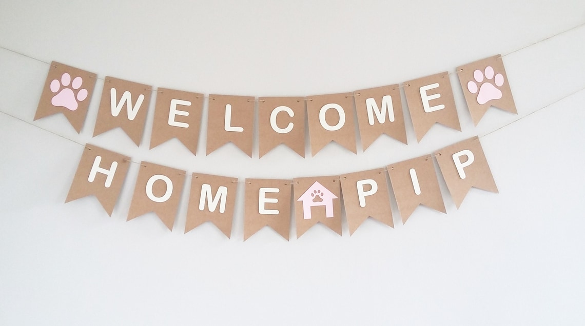 Welcome Home Puppy Personalised Personalized New Dog Banner - Etsy UK