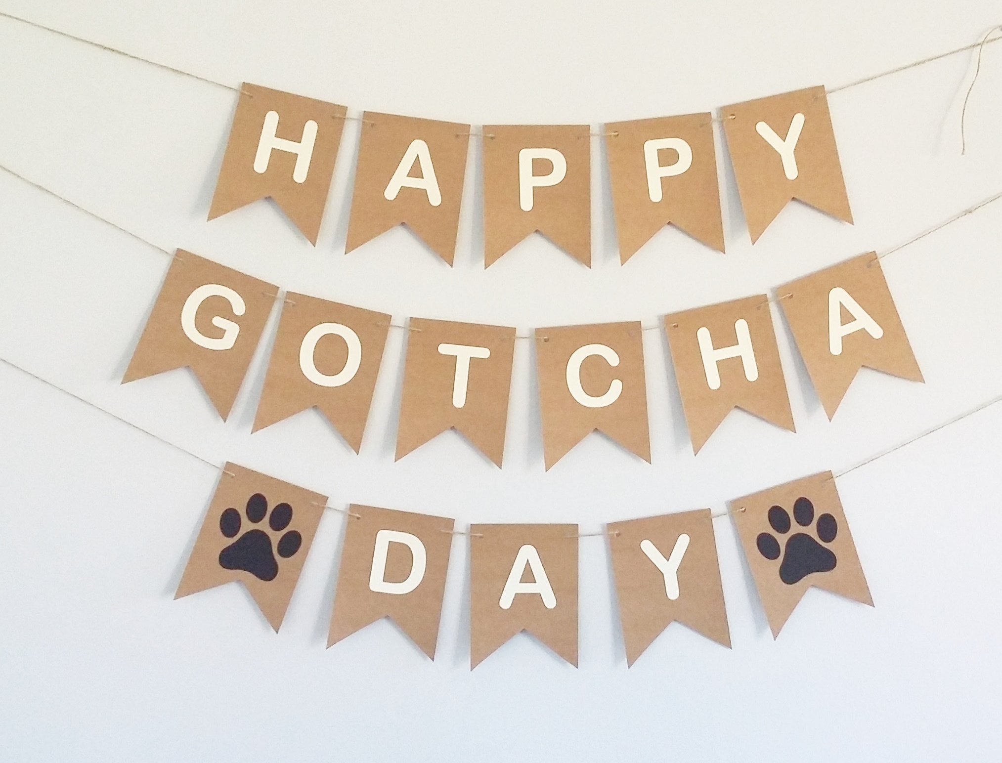Happy Gotcha Day Bunting Banner Sign Dog Cat Rescue Birthday | Etsy UK