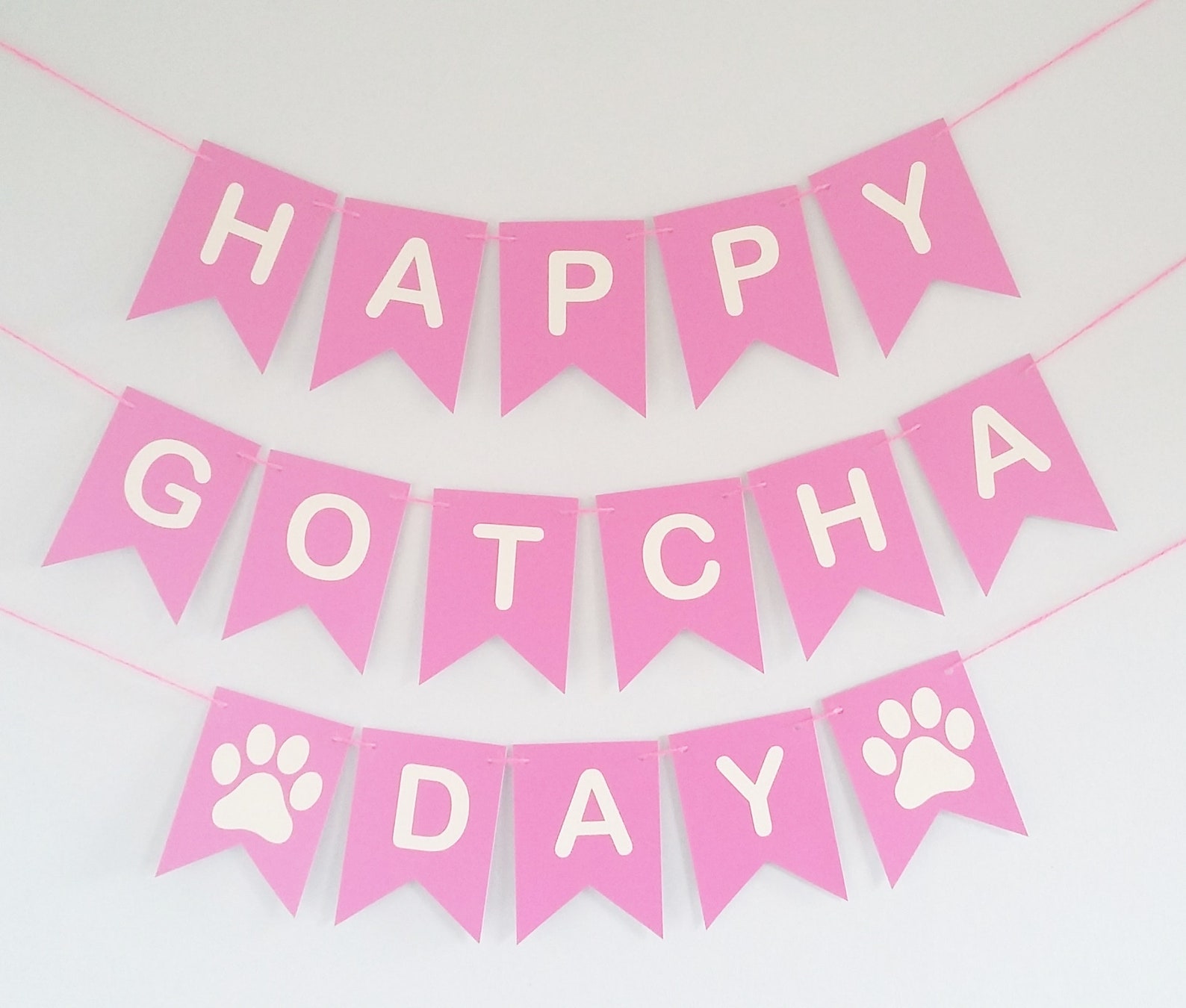 Happy Gotcha Day Bunting Banner Sign Dog Cat Rescue Birthday | Etsy