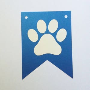 PAWPRINT/ANY BREED Blue Dog Cat Birthday Bunting Banner Sign ...