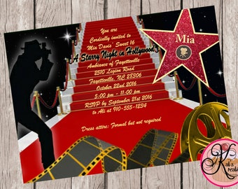Hollywood invitation | Etsy