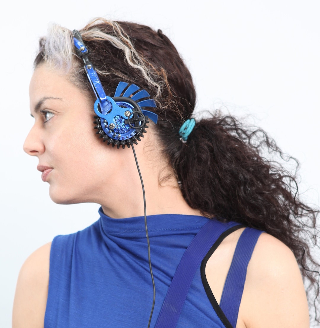 Custom Headphones, Upcycled, Cyber, Punk, Rave, Goth, Post Apocalyptic ...