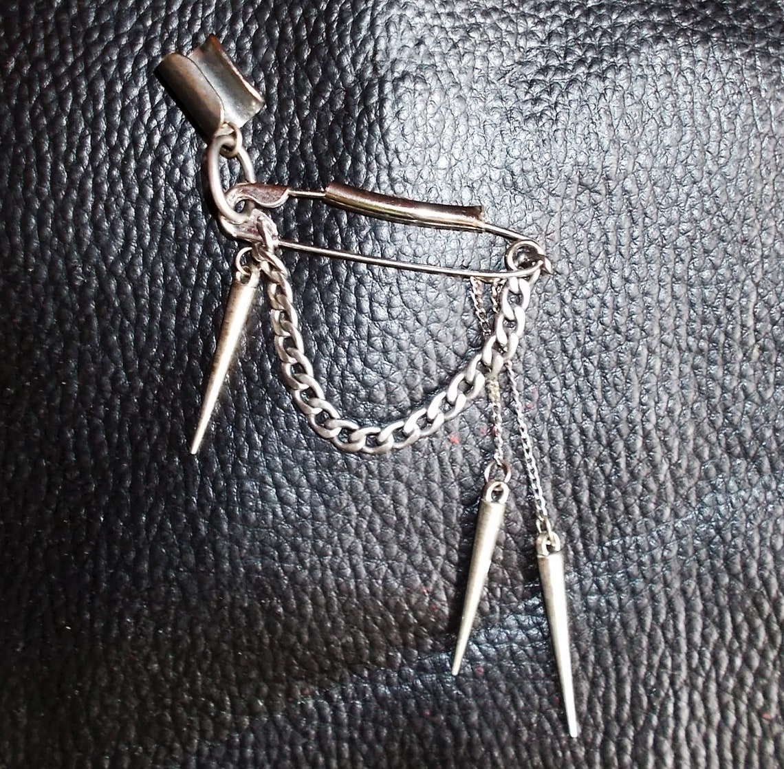 Ear Cuff Earring- ONE EAR - Safety Pin-punk- Goth-cyber-apocalyptic ...