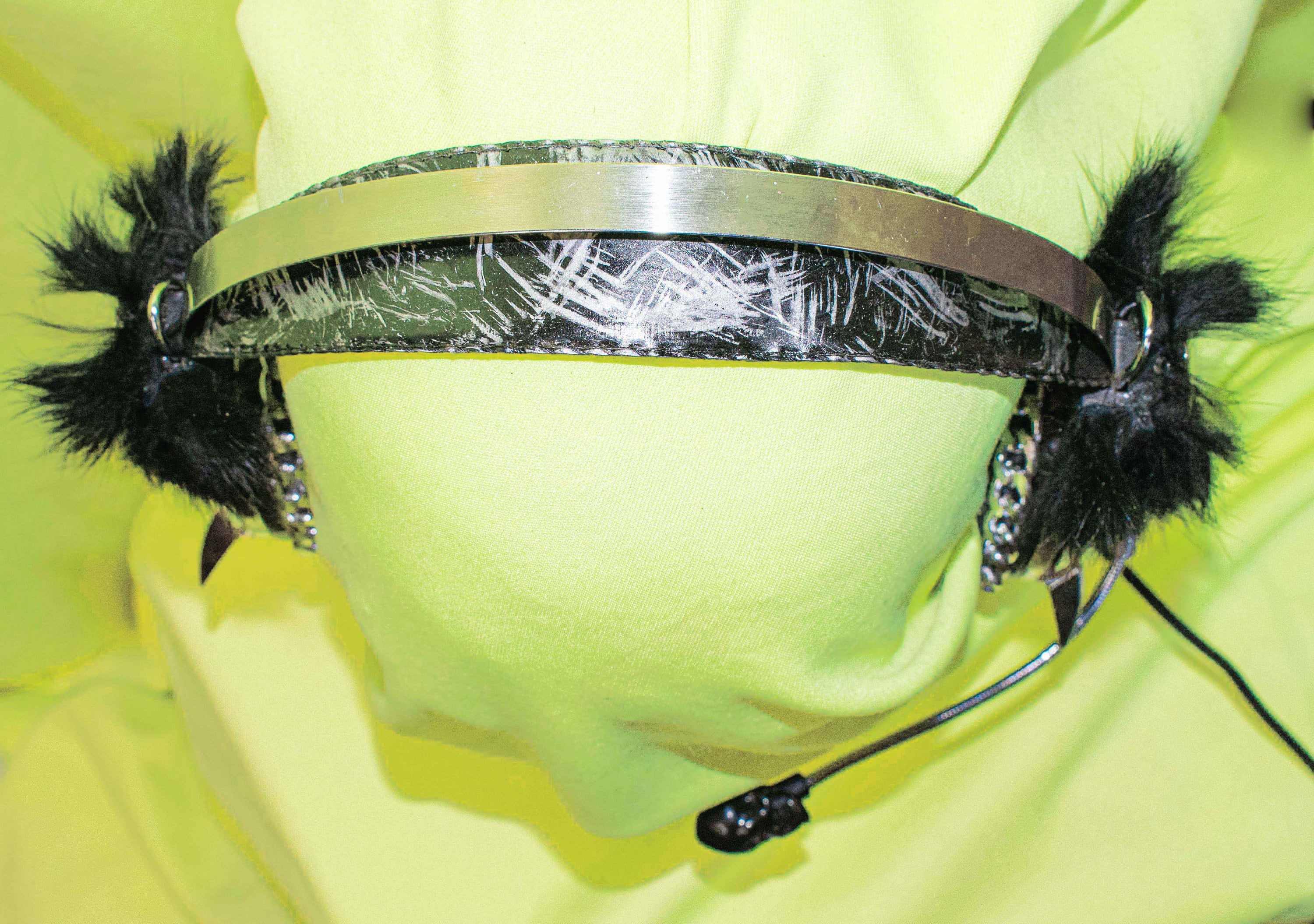 Custom Headset/headphones, Metal, Fur,skull, Upcycled, Cyber, Punk ...
