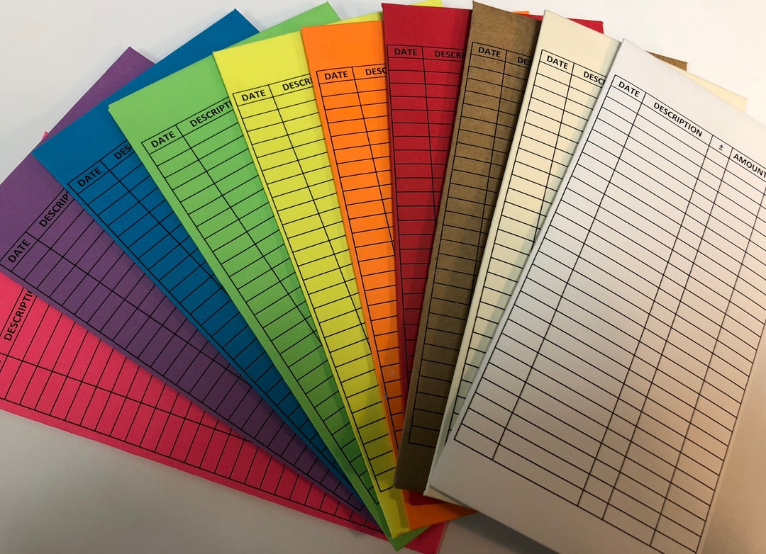 Digital Printable Cash Envelope System, Cash System, Assorted Colors ...