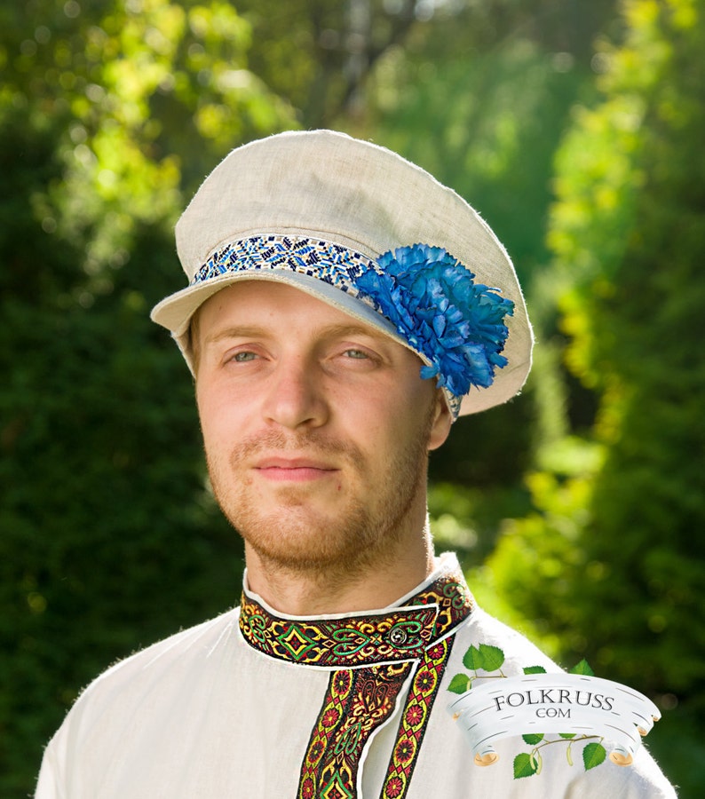 Russian traditional cap Kartuz Flowered Kartuz Flower cap | Etsy