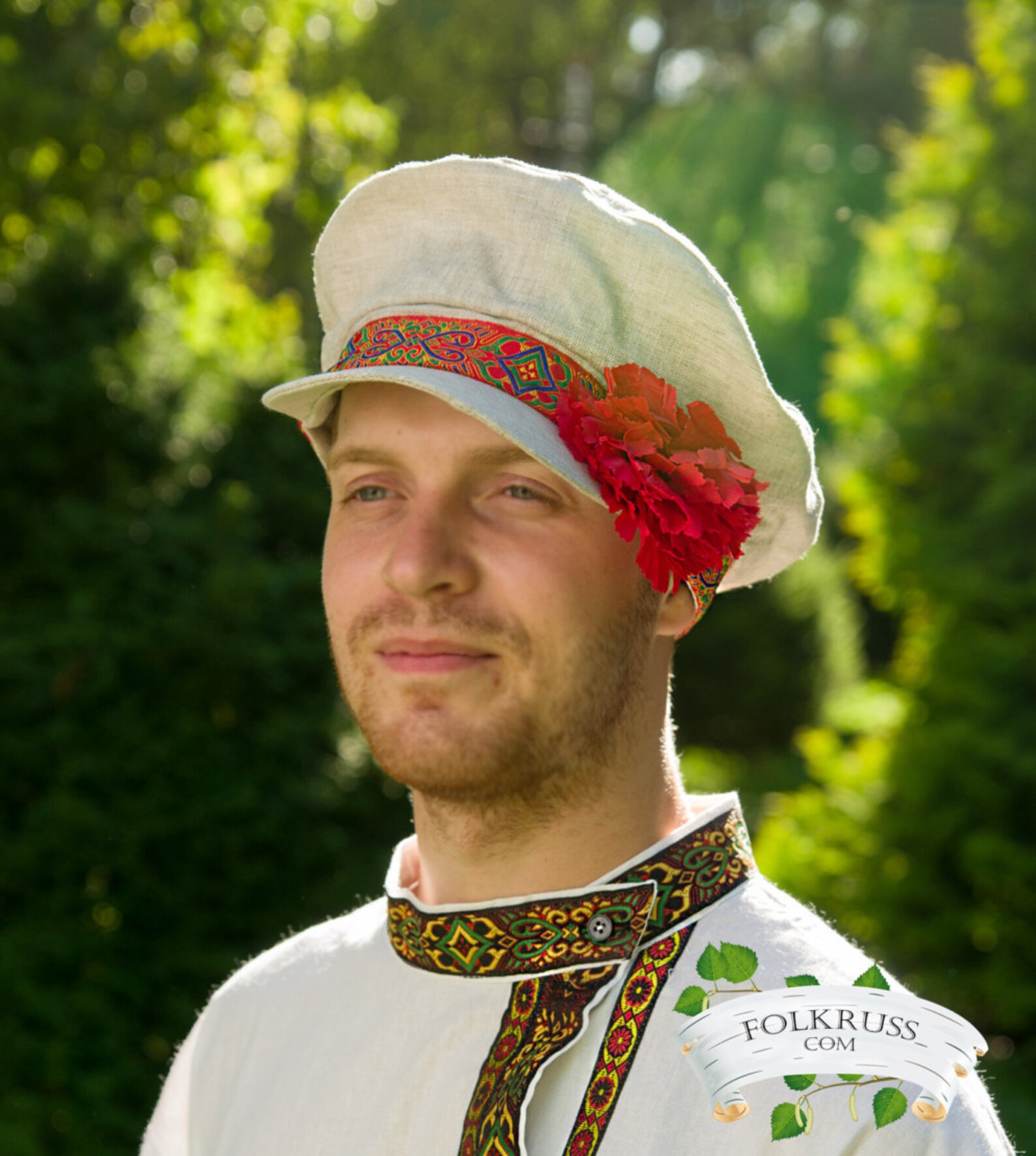 Russian traditional cap Kartuz Flowered Kartuz Flower cap | Etsy