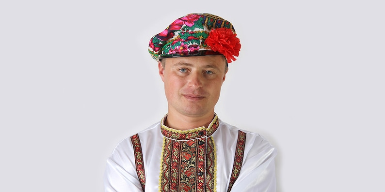 Russian traditional cap Kartuz Flowered Kartuz Flower cap | Etsy