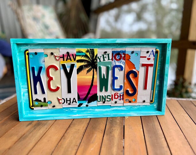KEY WEST Sign License Plate Sign Beach Decor Florida Keys - Etsy