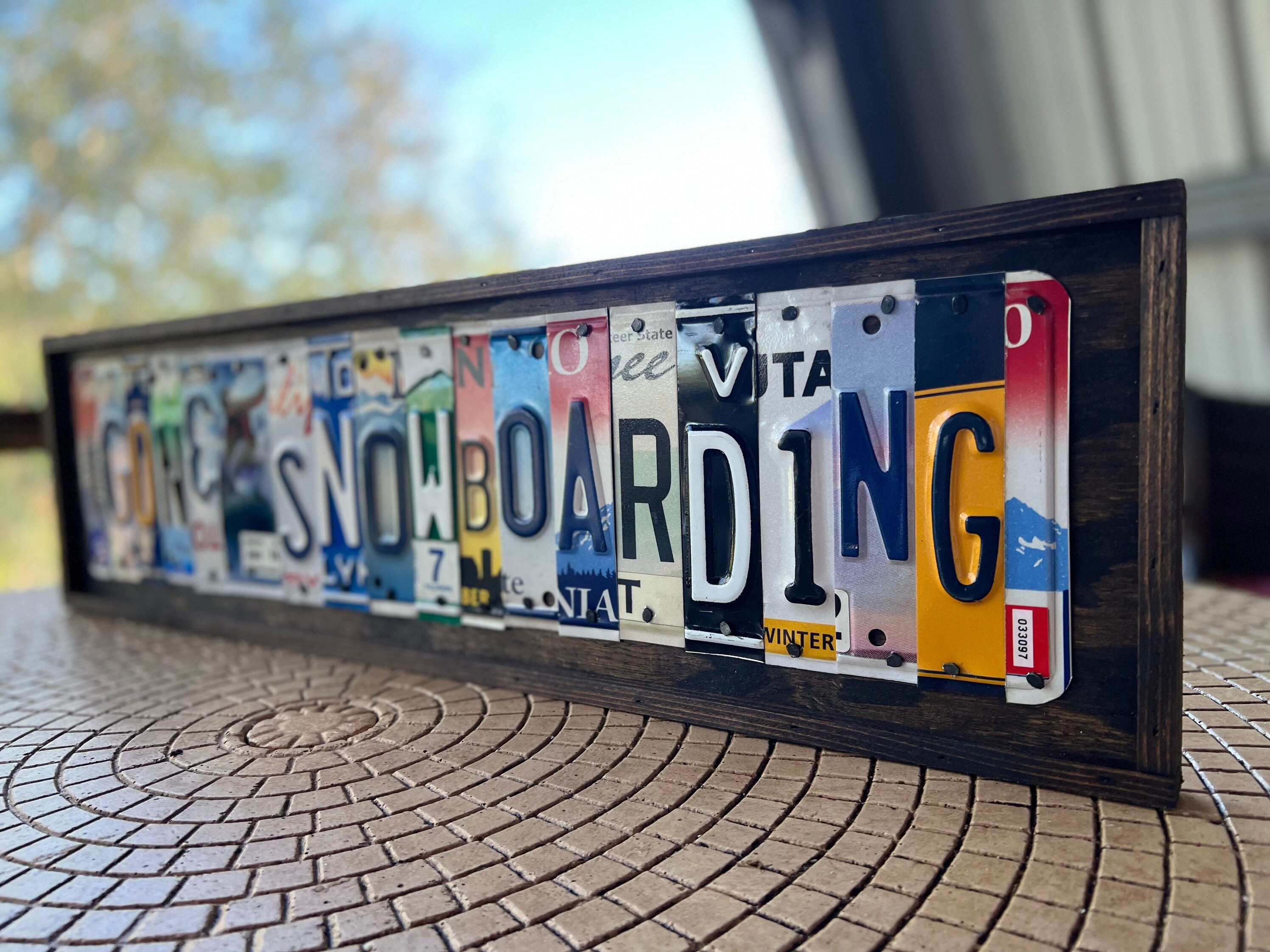 Gone Snowboarding Sign License Plate Art Skiing Mountain - Etsy