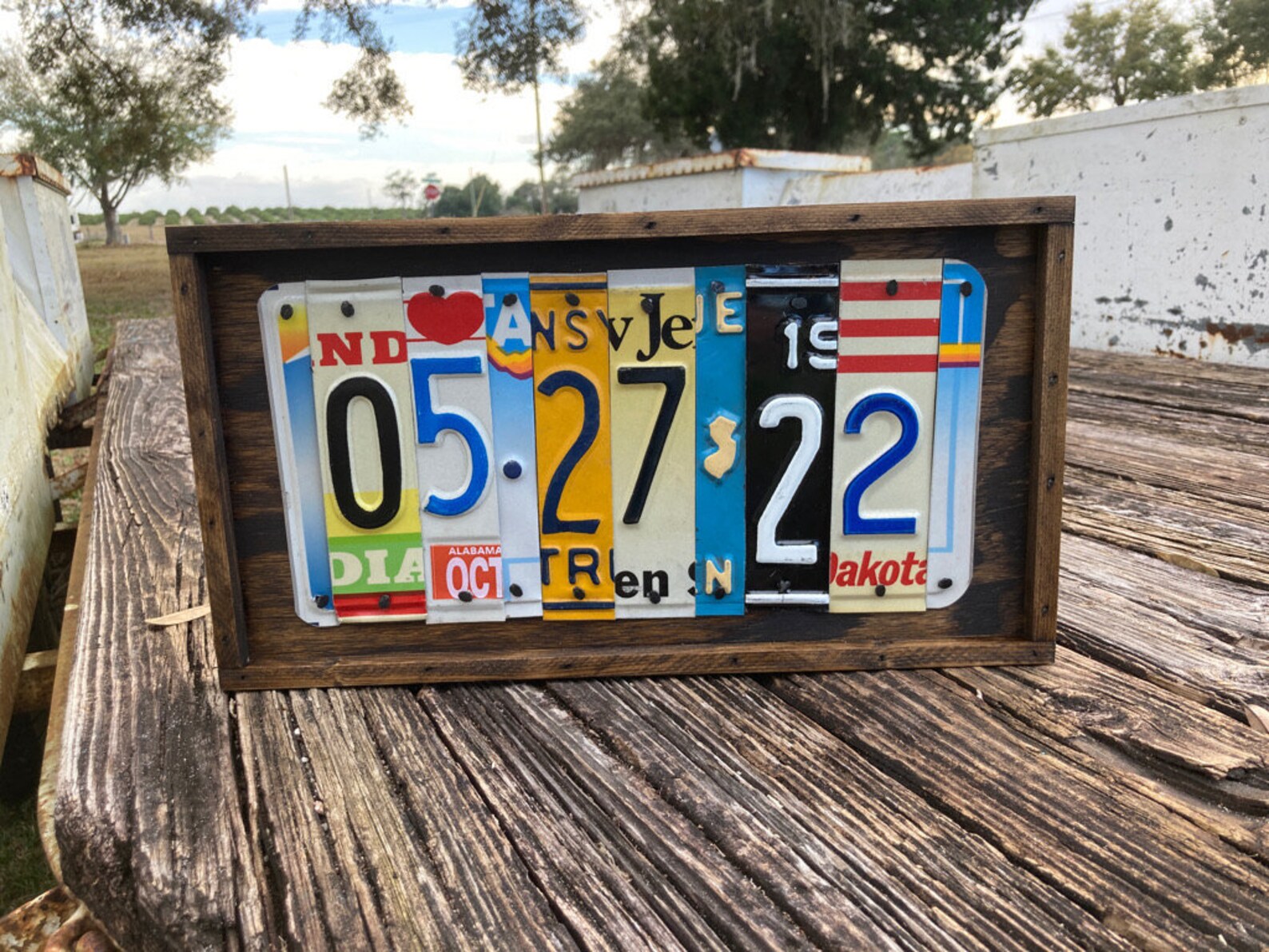 Custom Date Sign Anniversary or Wedding License Plate Art | Etsy