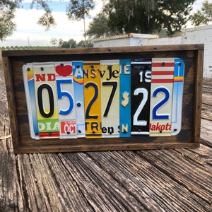 Custom Date Sign Anniversary or Wedding License Plate Art - Etsy