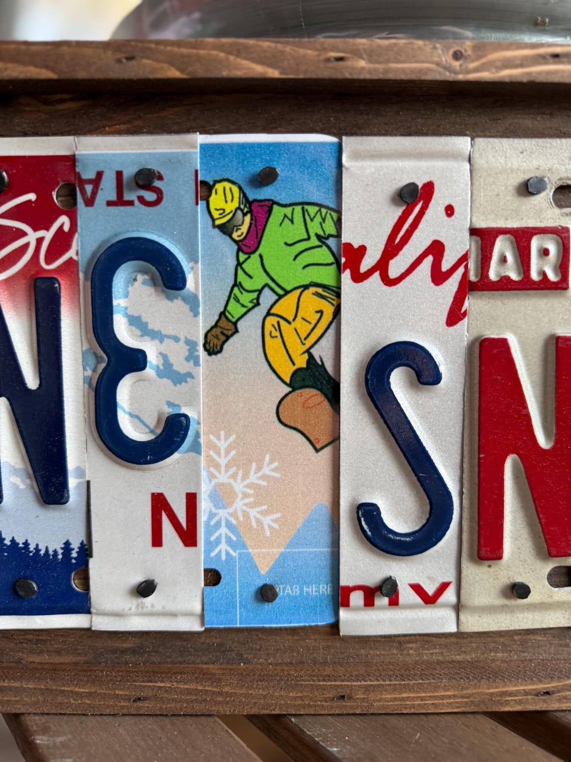 Gone Snowboarding Sign, License Plate Art, Skiing, Mountain Cabin Decor ...