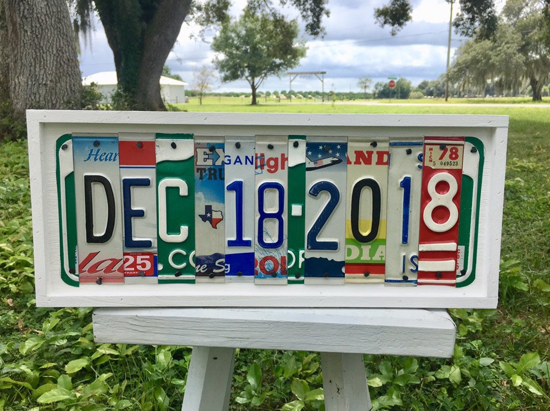 Custom Anniversary License Plate Sign Art Wedding Gift, Gift of Tin ...