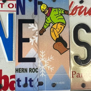 Gone Snowboarding Sign, License Plate Art, Skiing, Mountain Cabin Decor ...