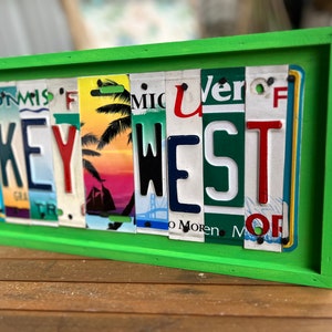 KEY WEST Sign License Plate Sign, Beach Decor, Florida Keys Sign, Beach ...