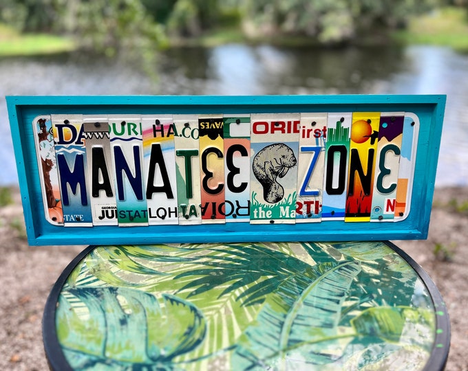 Manatee Sign Art License Plate Sign Gift Florida Springs - Etsy