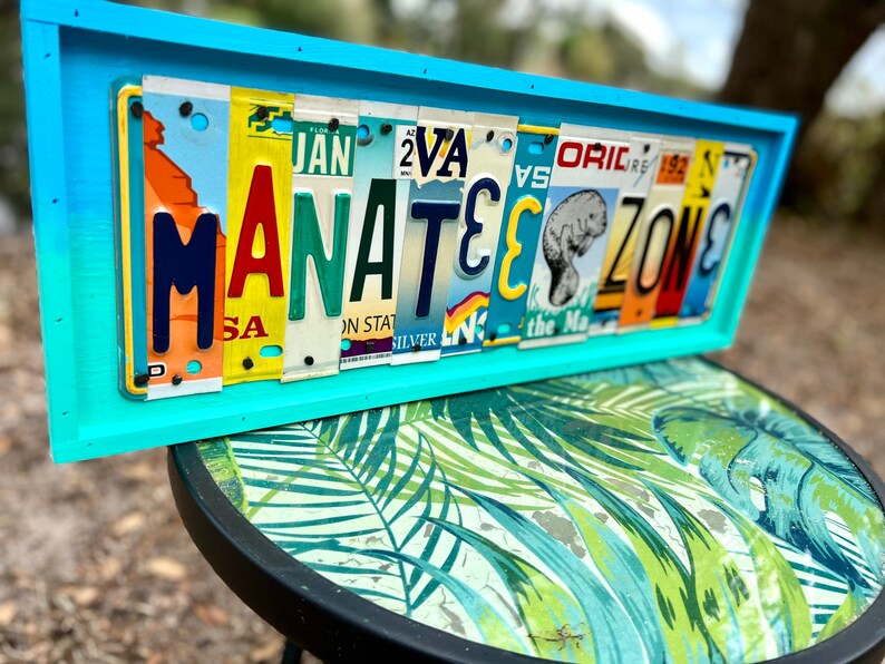 Manatee Sign Art License Plate Sign Gift Florida Springs - Etsy