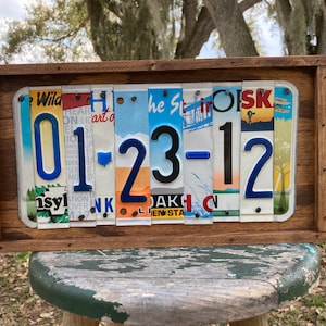 Custom Date Sign Anniversary or Wedding License Plate Art - Etsy