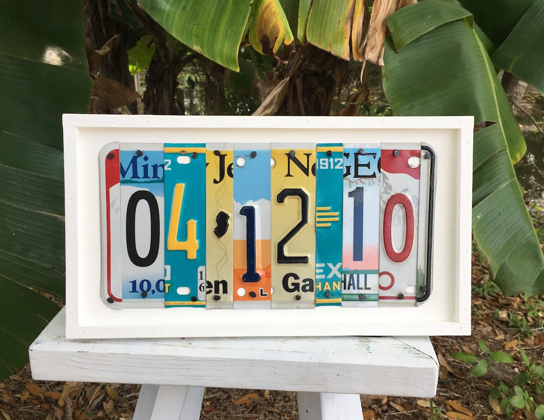 Custom Date Sign, Anniversary or Wedding License Plate Art, Special ...