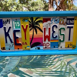KEY WEST Sign License Plate Sign Beach Decor Florida Keys - Etsy