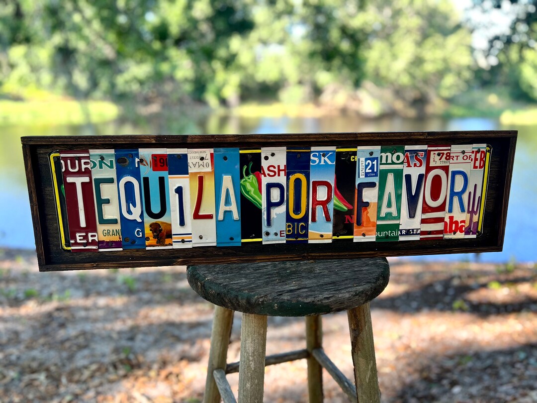 Tequila Por Favor License Plate Sign Bar Pub Decor, Mexican Art Spanish ...