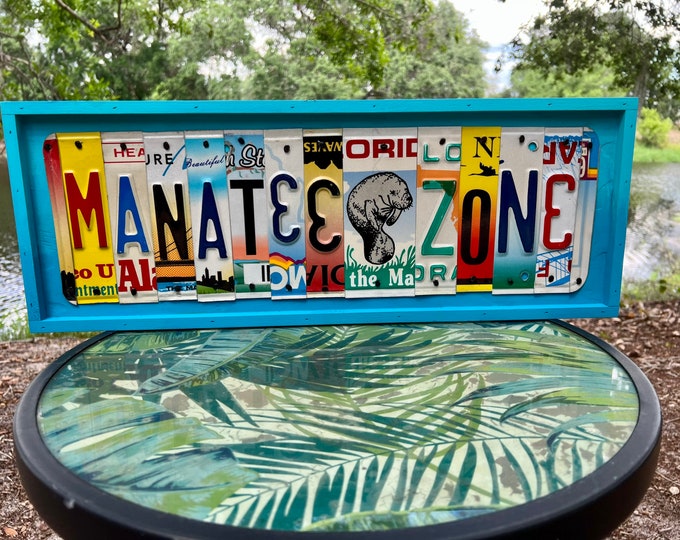 Manatee Sign Art License Plate Sign Gift Florida Springs - Etsy