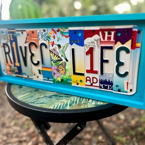 River Life Sign License Plate Sign Art Gift River House - Etsy