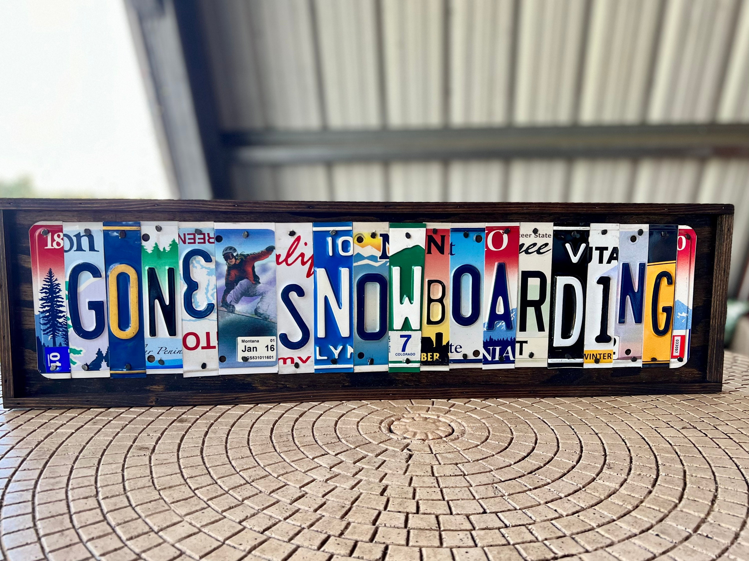 Gone Snowboarding Sign License Plate Art Skiing Mountain - Etsy