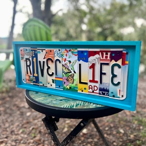 River Life Sign License Plate Sign Art Gift River House - Etsy